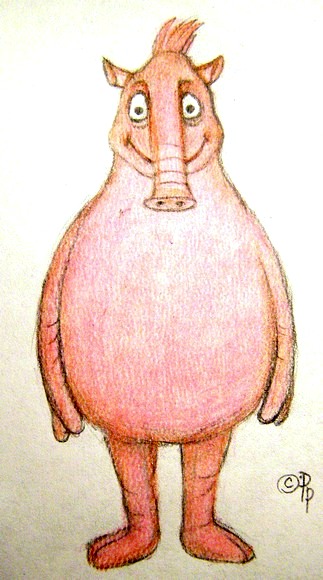 Pink Tapir puppet, Puppet for sale